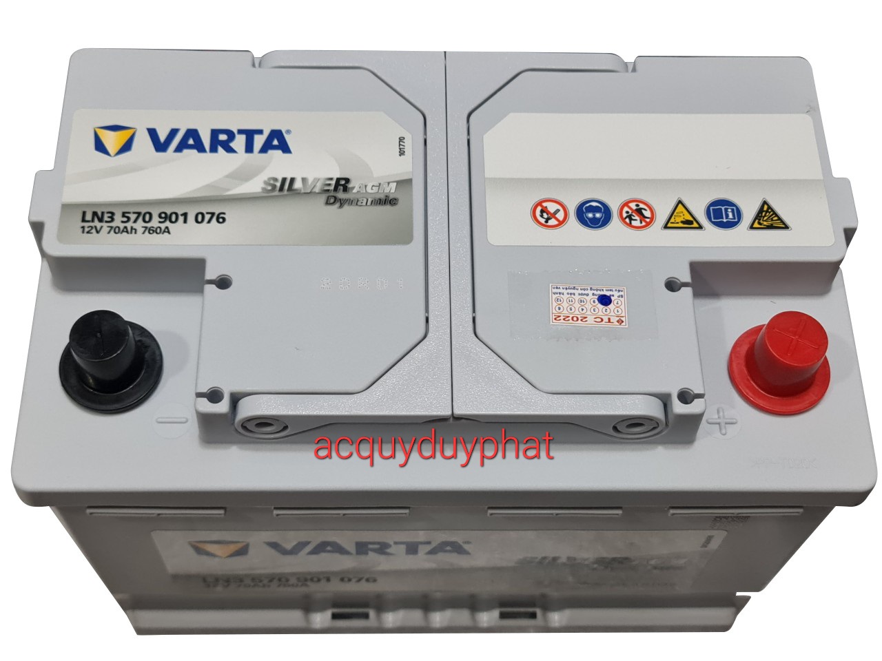 Thông số Bình ắc quy VARTA AGM LN3 570901076 12V 70AH CCA 760A